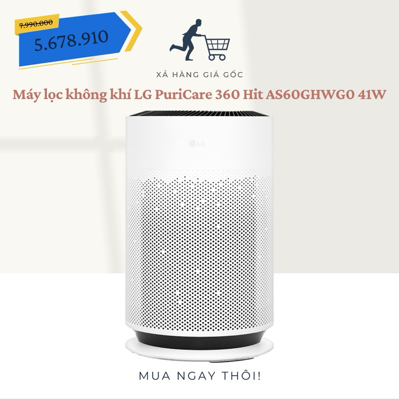 Máy lọc không khí LG PuriCare 360 Hit AS60GHWG0 41W | Shopee Việt Nam