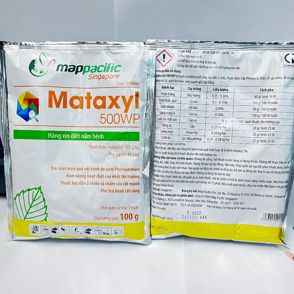 Thuốc Trừ Nấm Bệnh Mataxyl 500WP Date 2023 (Gói 25-100 gram) | Shopee ...