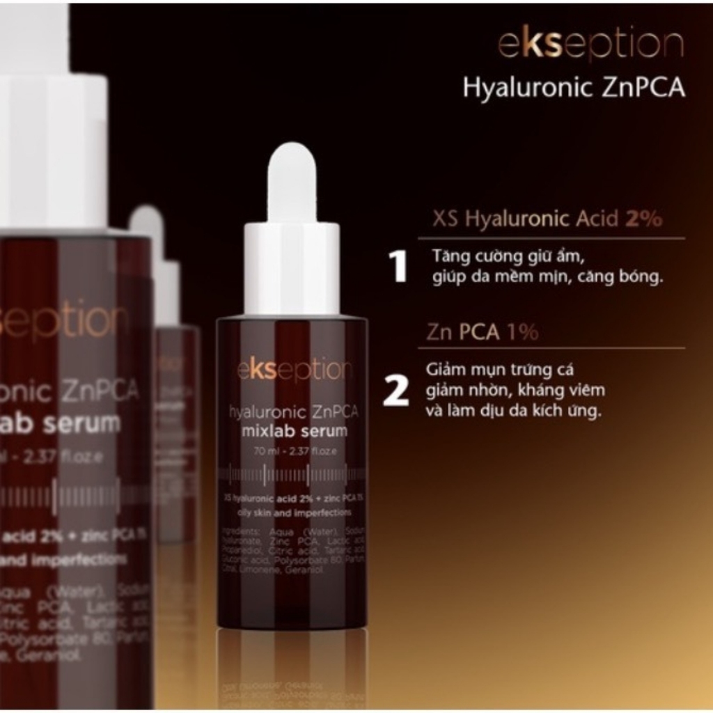 Serum kẽm Ekseption Hyaluronic ZnPCA, HA + 1% ZnPCA giảm mụn, kiềm dầu ...
