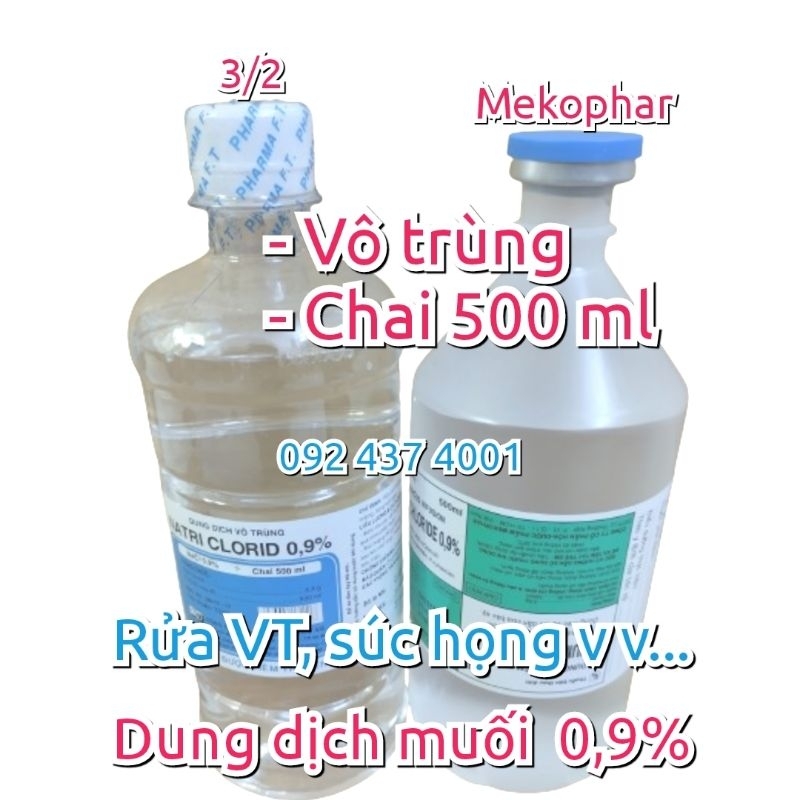 Nước muối Sinh lý 0,9% chai 500 ml. | Shopee Việt Nam