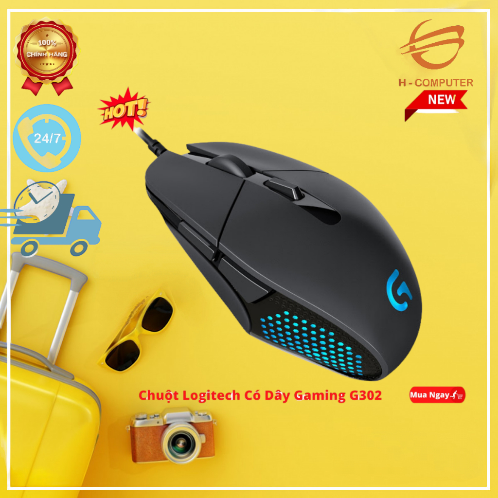 Chuột Chơi Game Có Dây Tốc Độ Cao Logitech G302 4000DPI 24H | Shopee Việt Nam