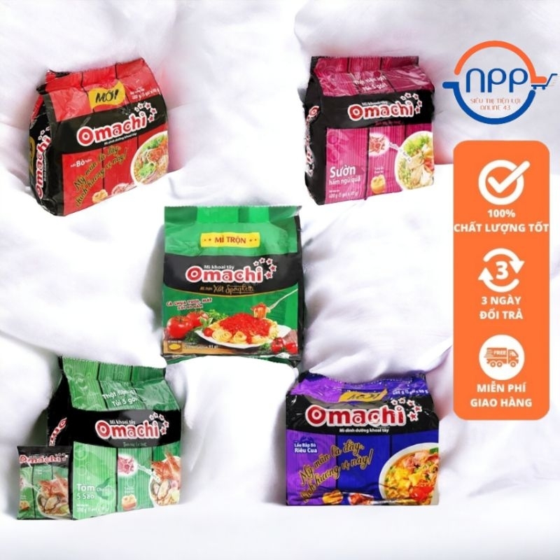 [1 lốc] Mì khoai tây Omachi các loại gói 80g (Mix vị theo yêu cầu ...