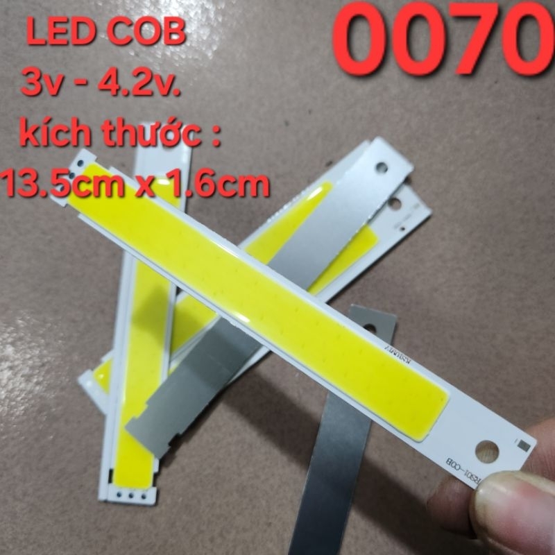 Bảng đèn led cob siêu sáng 3v đến 4.2V 13.5 x 1.6cm ánh sáng trắng đế ...
