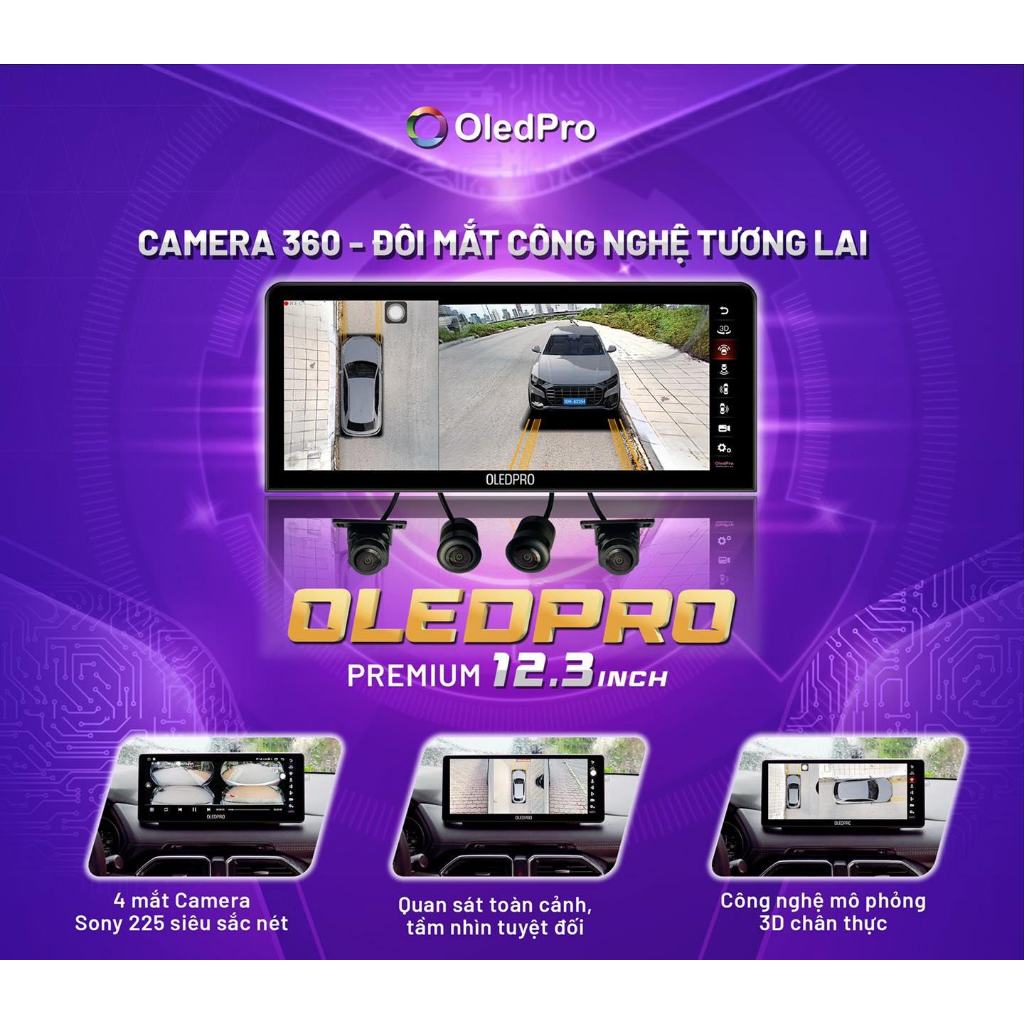 Màn hình Android 12.3 inch OLEDPRO X4/X4S/X5/X5S liền cam 360 Sony phiên bản mới | Shopee Việt Nam