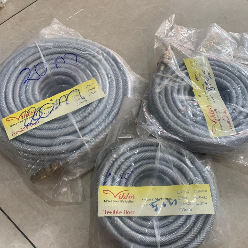 Dây xịt rửa xe, tưới cây sân vườn gia đình 3m 5m 8m 10m 15m 20m, ..đầu béc ĐỒNG điều chỉnh tia ...