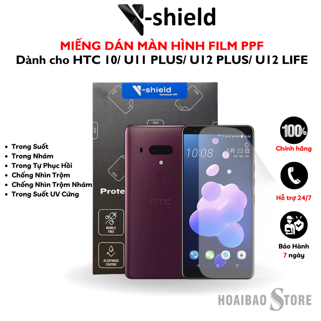 Mua 1 tặng 1 - Miếng dán màn hình V-Shield Film PPF cao cấp cho HTC U10/ U11 PLUS/ U12 PLUS/ U12 ...