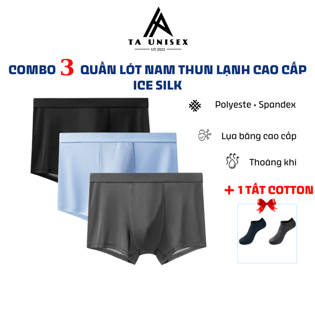 Quần lót nam boxer lụa băng mát lạnh cao cấp TA MenBoxer - Quần sịp ...