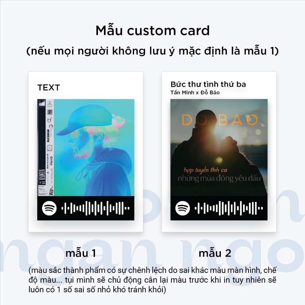thẻ postcard spotify scan được in hình nghệ sĩ trang trí ốp điện thoại ...