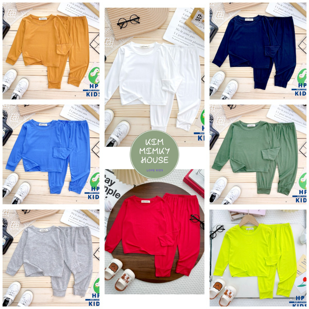 [I053]Bộ dài trơn basic (7-25kg) Minky Mom, màu tươi mát, vải thun lạnh mềm mịn cho bé | Shopee ...