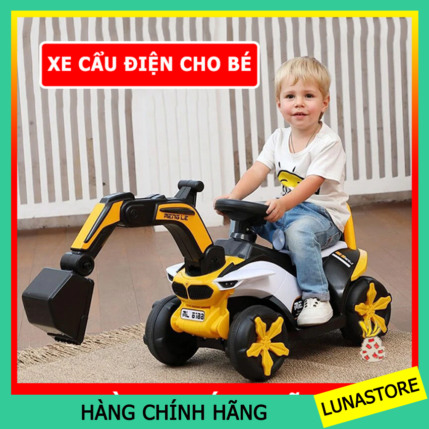 Xe cẩu điện cho bé, Xe cẩu điện đồ chơi cỡ lớn kèm nhạc và đèn cao cấp ...