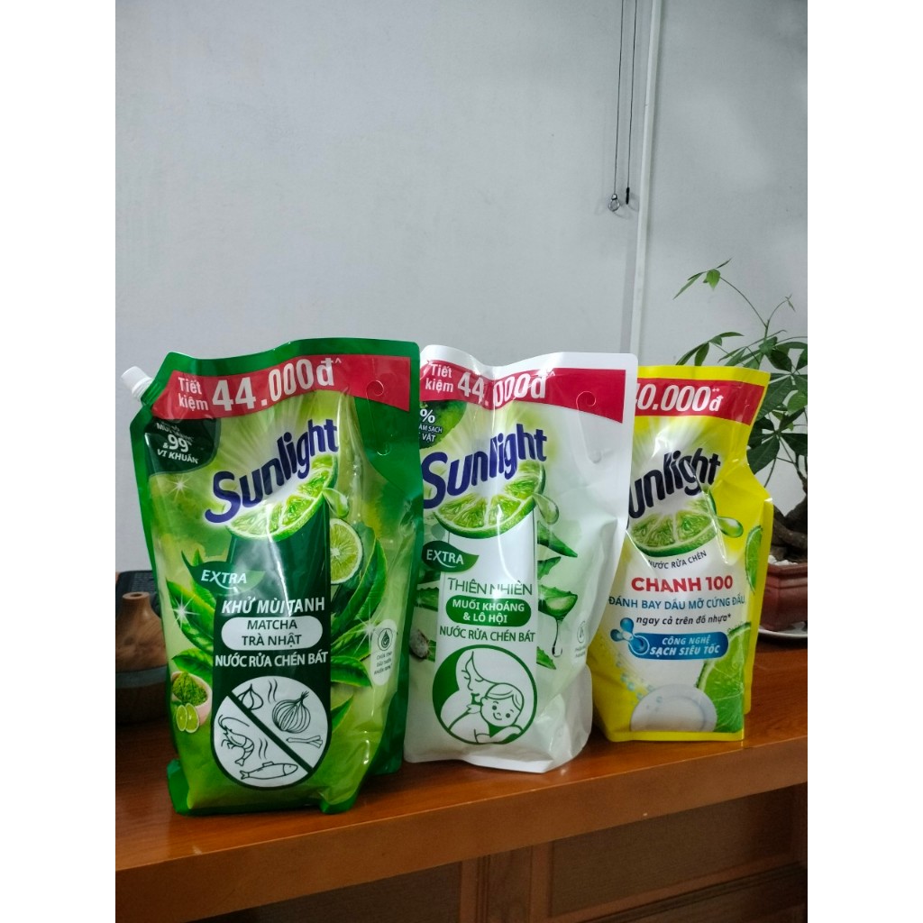 Rửa Chén Sunlight Túi 3,3Kg, 3,5Kg có 3 màu Vàng/Xanh/Trắng | Shopee ...