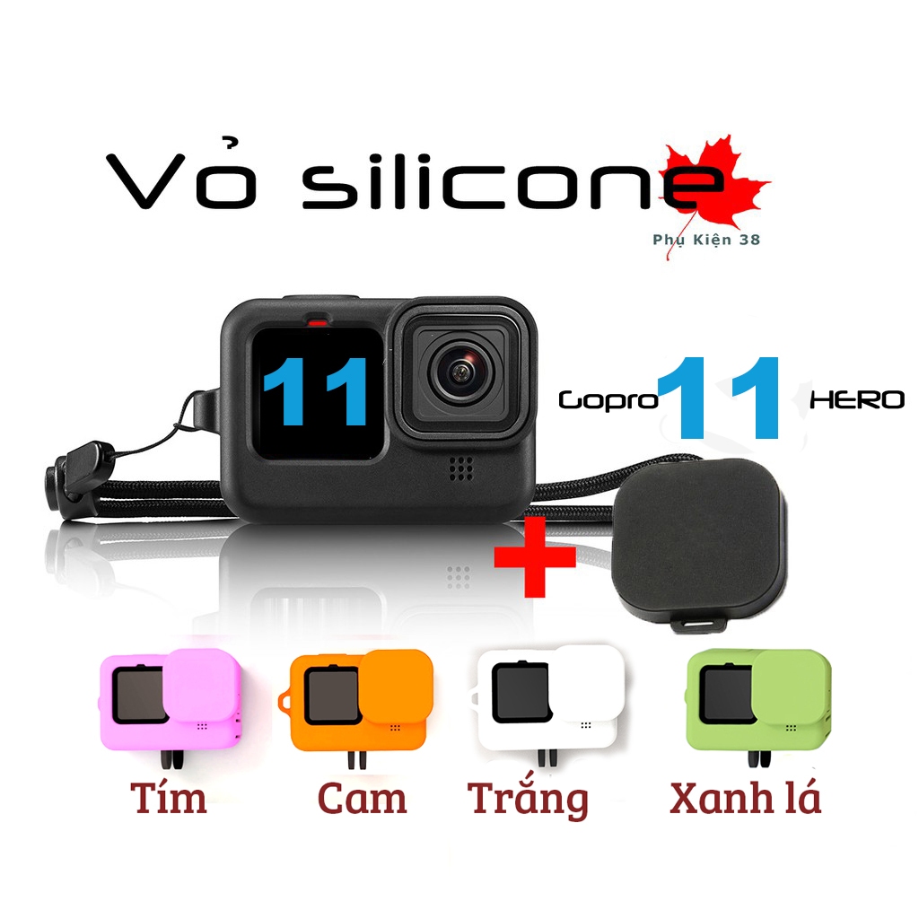 [ GOPRO 11 ] Vỏ silicon + nắp cho gopro hero 11 Black - Bộ phụ kiện ...