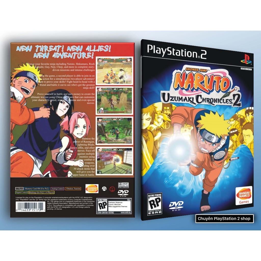 Đĩa game PS2 Naruto: Uzumaki Chronicles 2 (hành động, nhập vai) cho máy ...