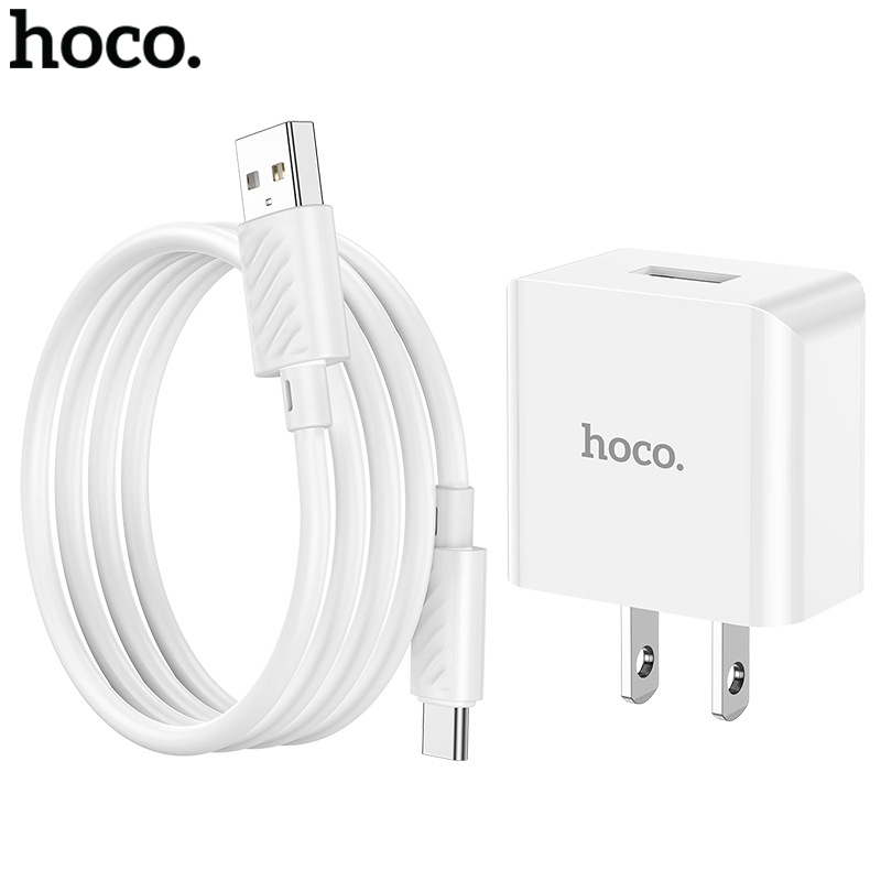 Bộ sạc dây Type C Hoco C106 chân dẹp cổng USB dòng 10.5w | Shopee Việt Nam