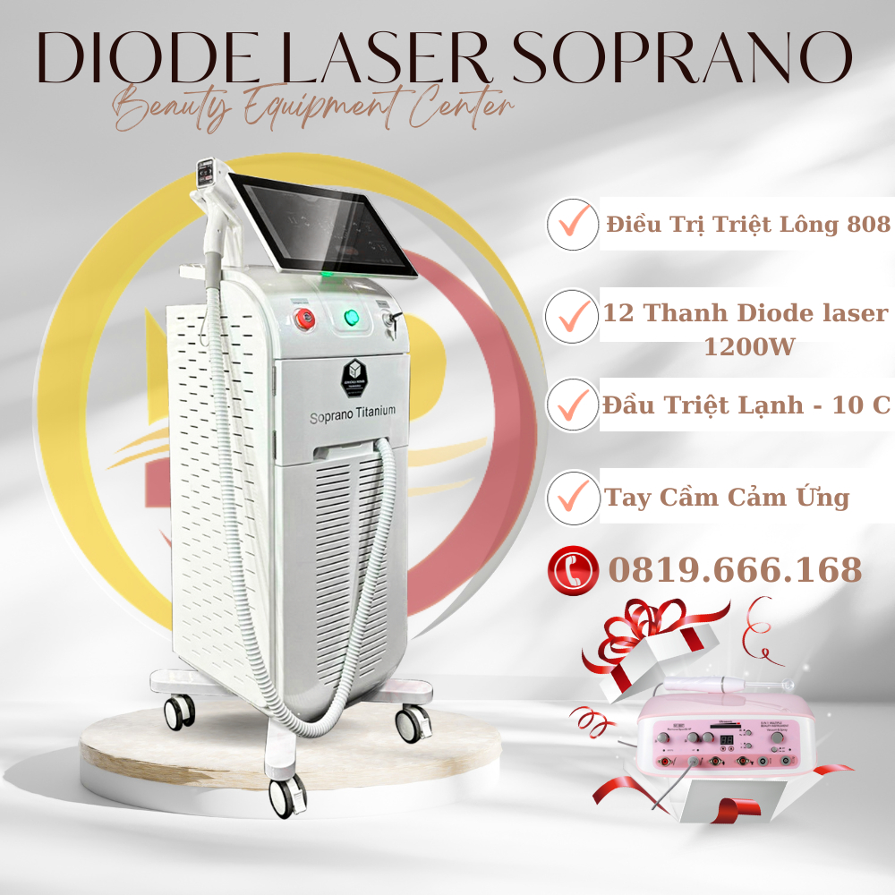 Máy Triệt Lông Diose Laser 808 Soprano Titanium | Diode Soprano 12 ...