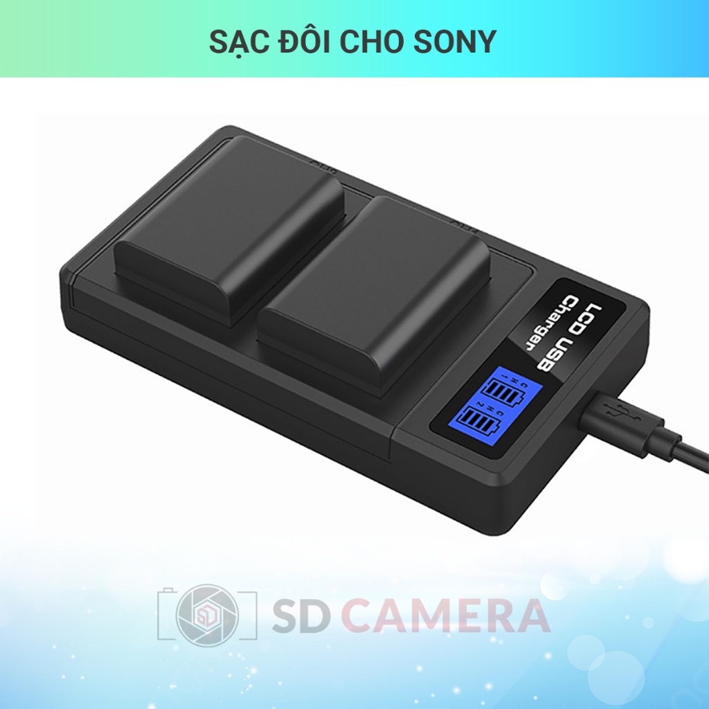 Sạc đôi cho Pin máy ảnh Sony NP-FW50 NP-FZ100 Sạc nhanh có LED hiển thị ...
