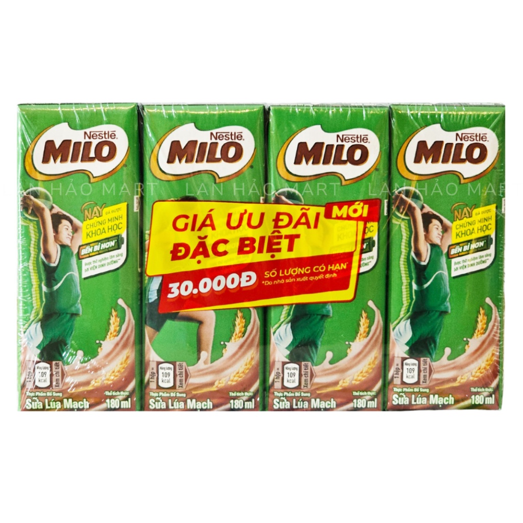 Lốc 4 hộp thức uống lúa mạch Milo Active Go 180ml | Shopee Việt Nam