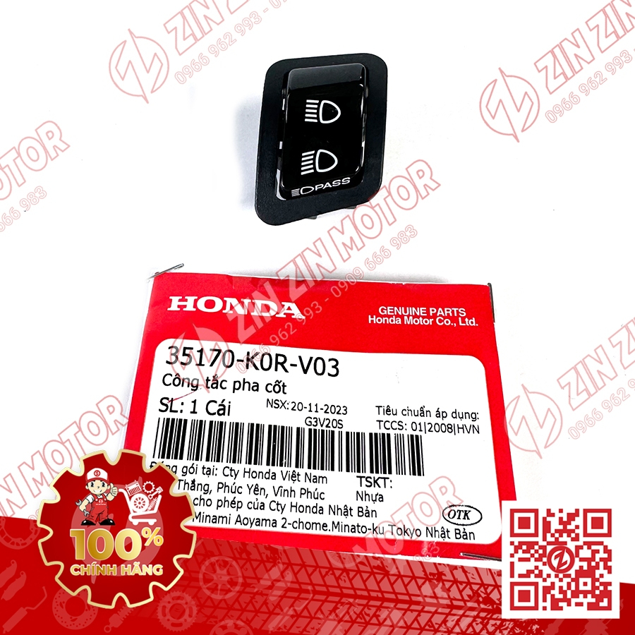 Nút Công Tắc Pha Cos SH 2020 - 2023+, SH160i 2023+, SH 150i 2020 2021 ...