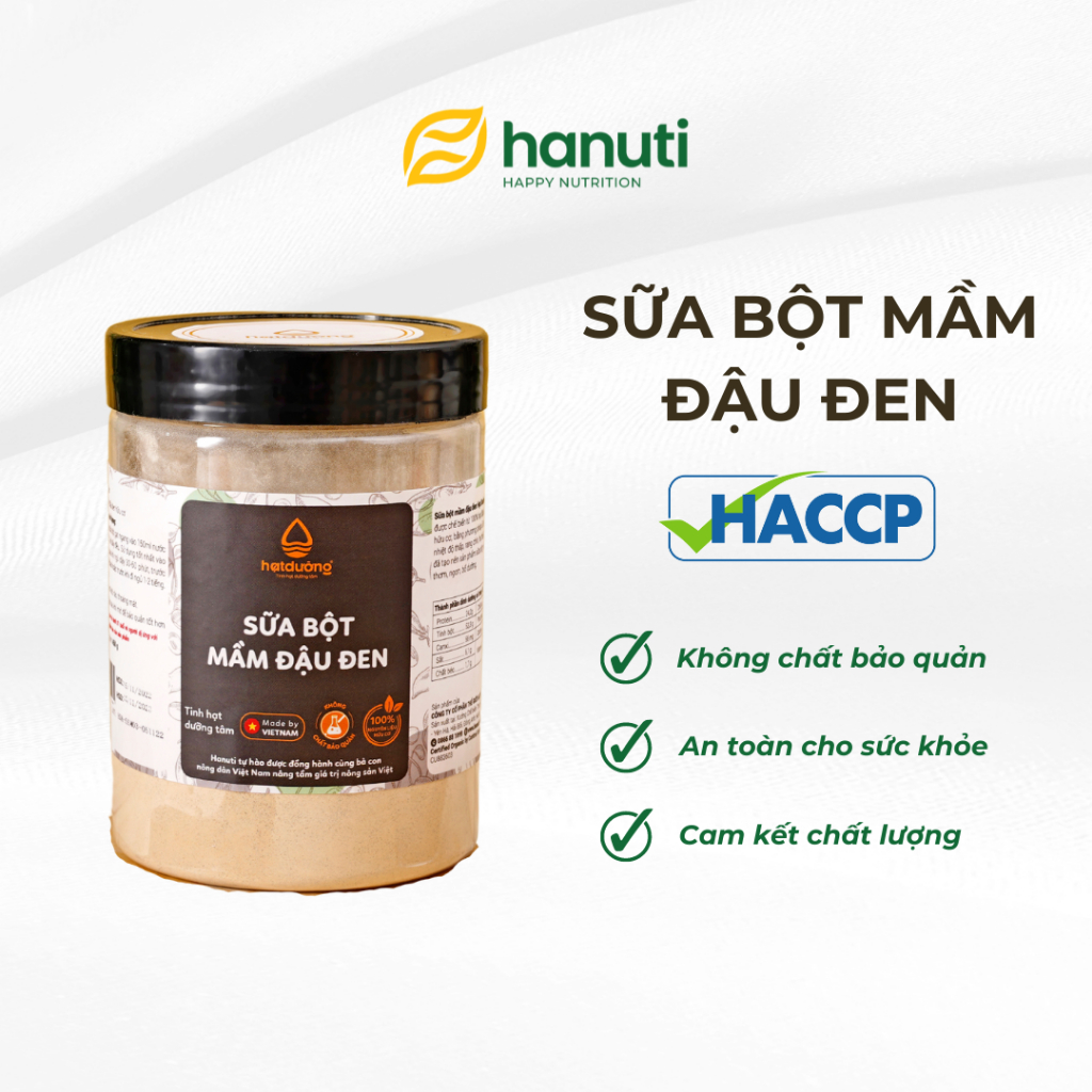 Sữa bột mầm đậu đen Hạt Dưỡng - 100% mầm đậu đen lòng xanh đạt chứng nhận hữu cơ quốc tế - Lọ ...