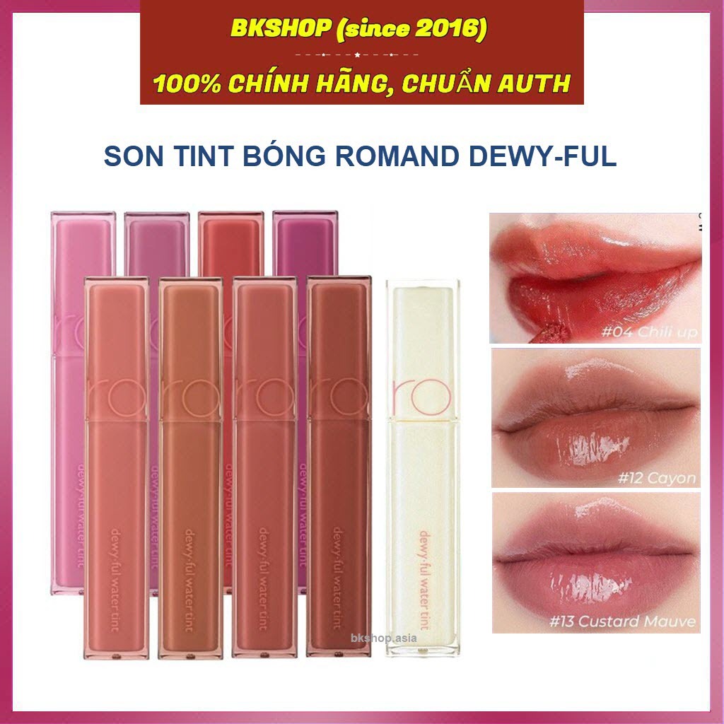 [hàn Quốc] Son Romand Tint Bóng Siêu Lì Romand Dewy Ful Water Tint 5g