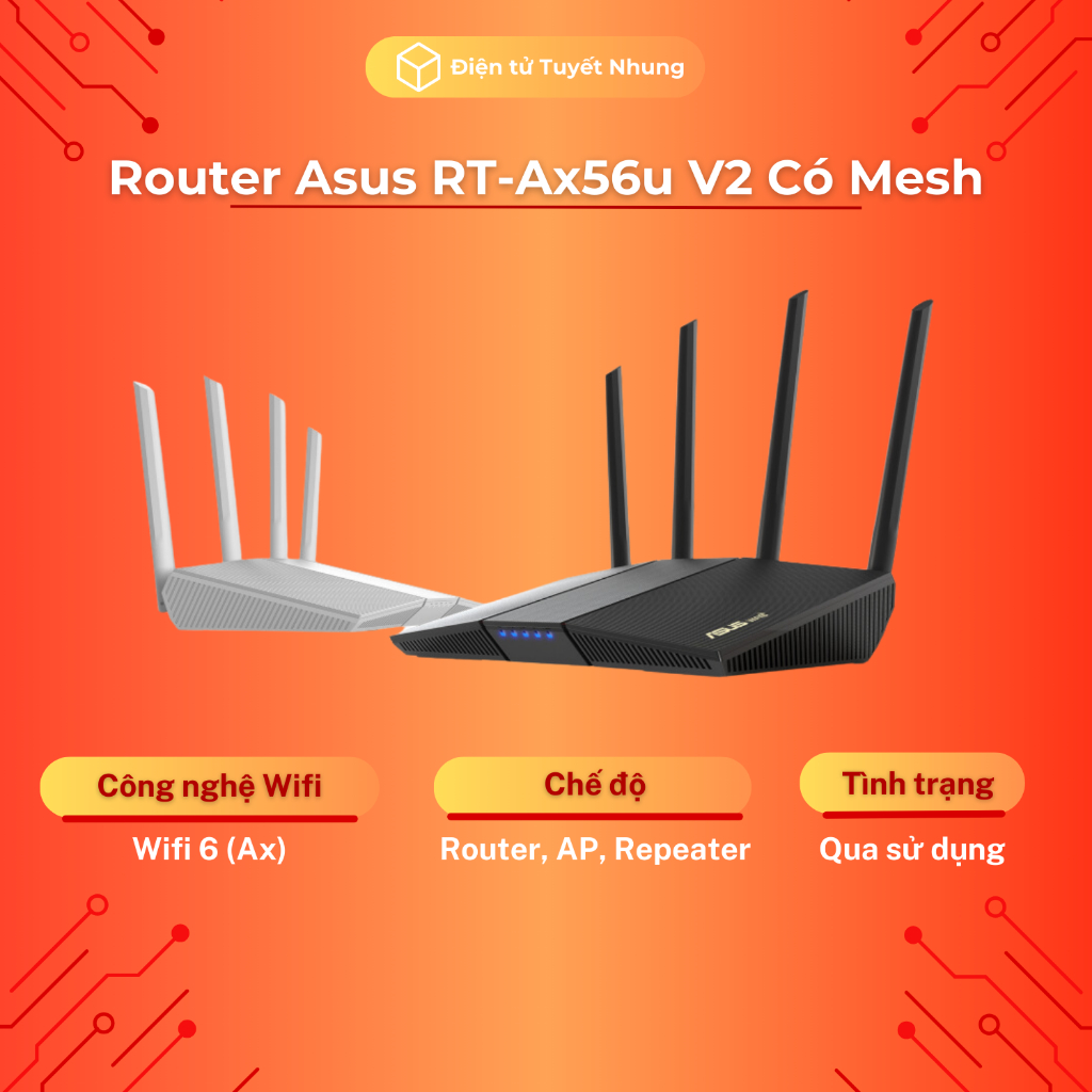 Router Asus Ax56u V2 Chuẩn Ax1800, Qua Sử Dụng, Có Mesh, 2 Băng Tần ...