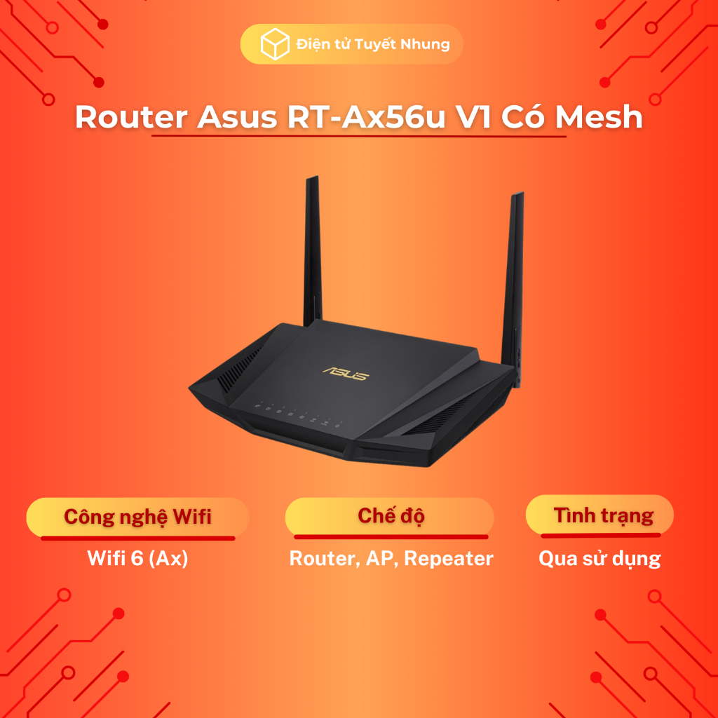 Router Asus Ax56u V1 Chuẩn Ax1800, Qua Sử Dụng, Có Mesh, 2 Băng Tần ...