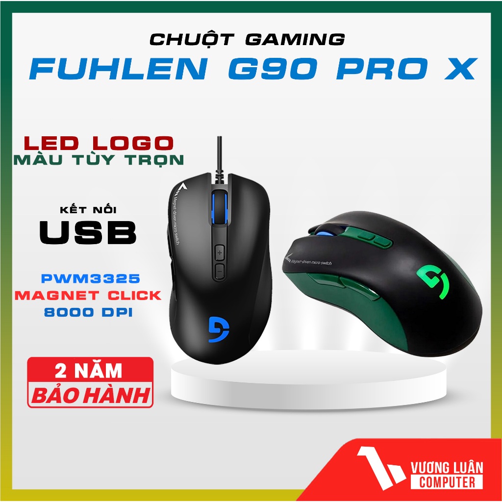 Chuột chơi Game Fuhlen G90 Pro X Black - Black-Green | Shopee Việt Nam
