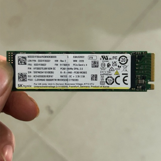 Ổ cứng ssd nvme 2t Pc801 gen4x4 mã 2280 new mơi sức khoe 100% ( hàng 0h ) | Shopee Việt Nam