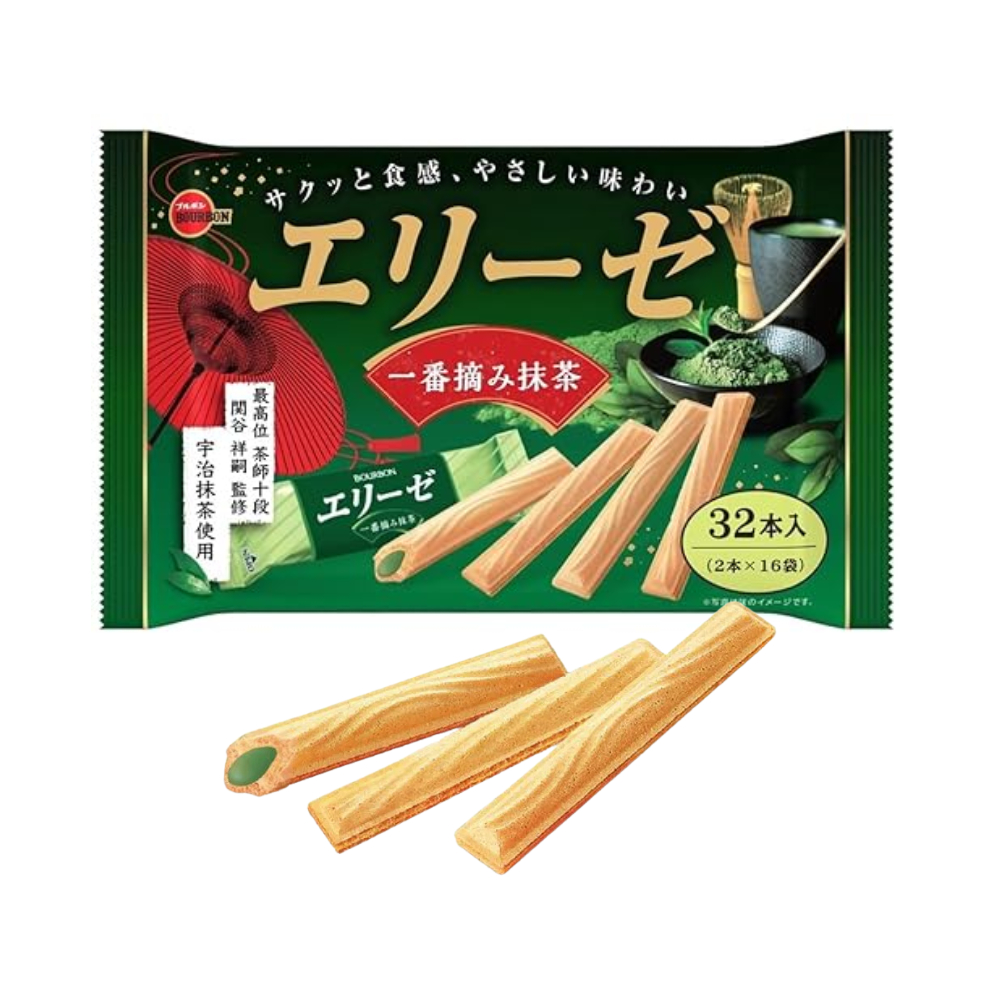 Bánh quế Bourbon phủ socola trà xanh Elise Uji Matcha 129g 32 Thanh | Shopee Việt Nam