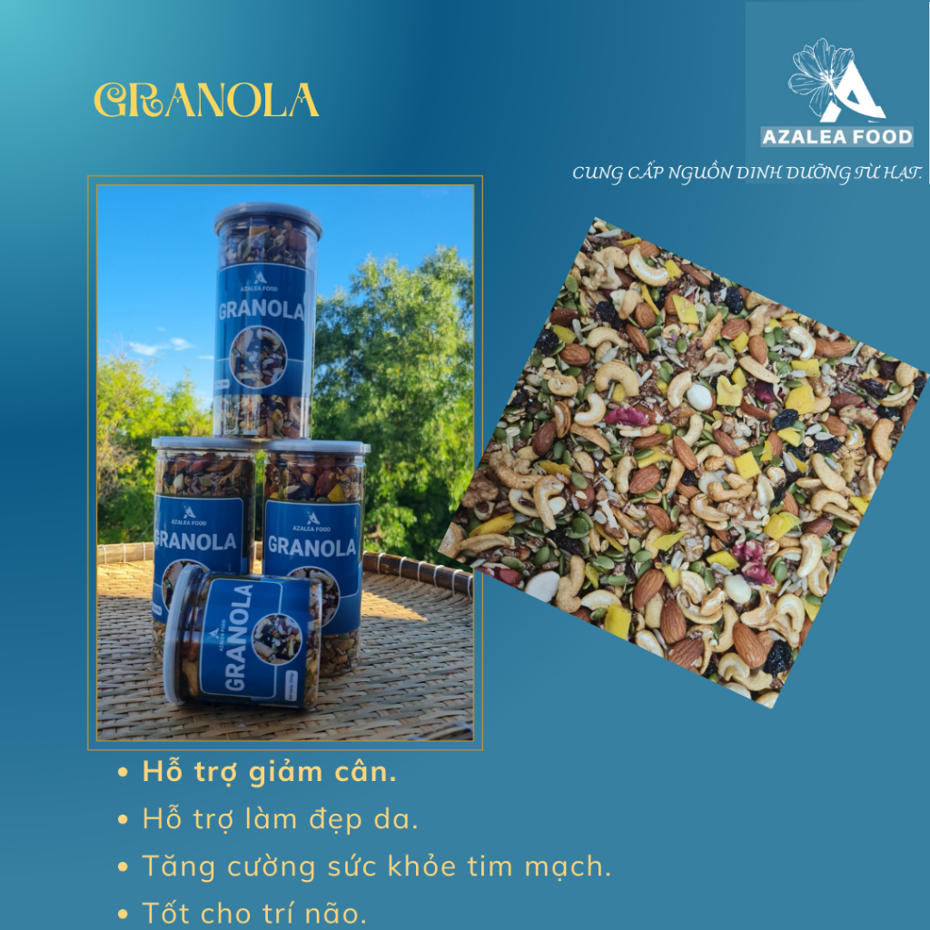 Granola Ngũ cốc nguyên hạt ăn kiêng Azalea Food | Shopee Việt Nam