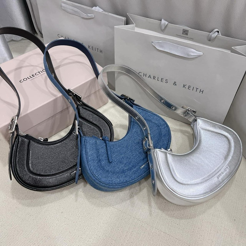 [Auth] Túi kẹp nách-đeo chéo Petra Curved Shoulder Bag (CK2-20271258 ...
