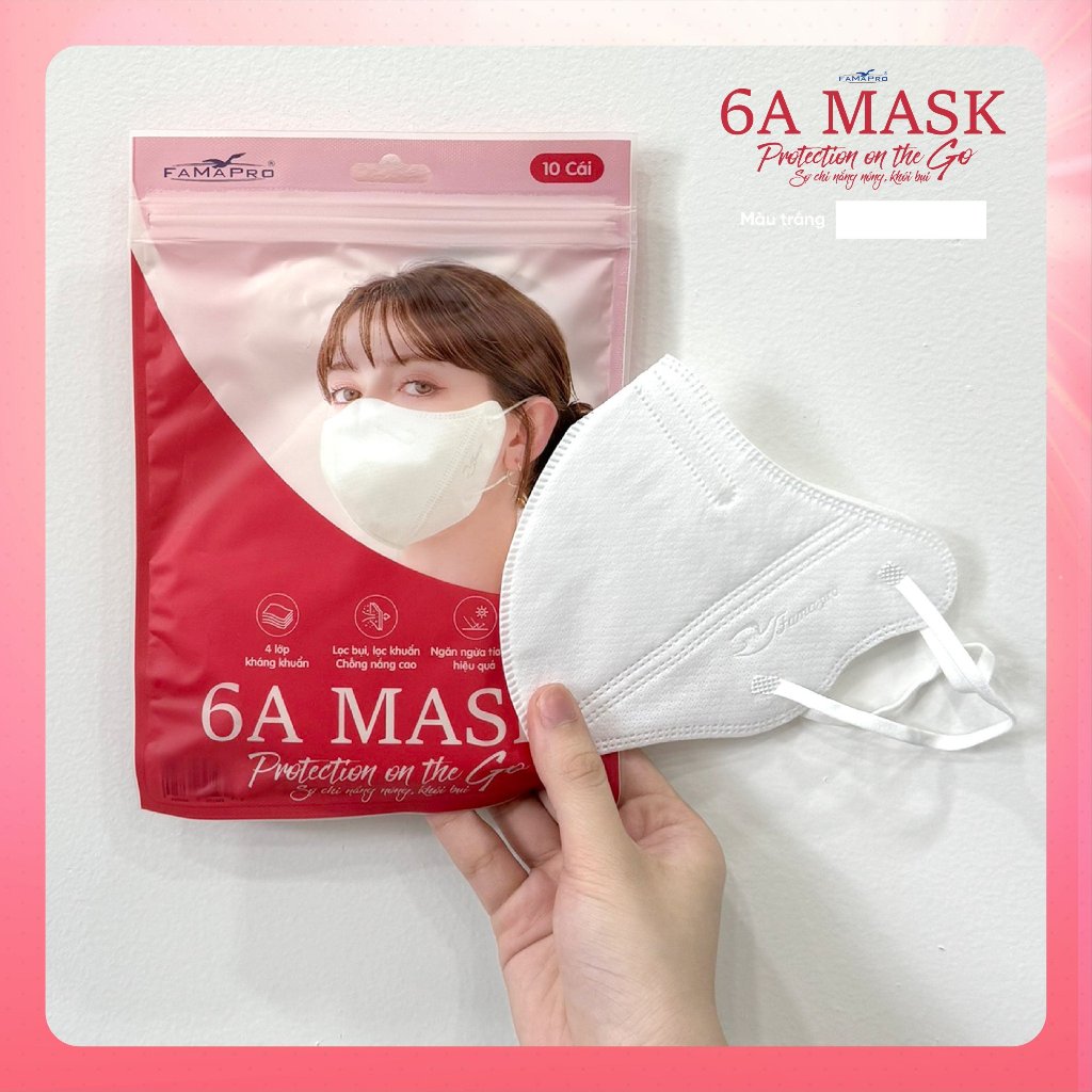 [COMBO 100 CHIẾC] Khẩu trang 4 lớp Famapro 6A Mask chống nắng tối ưu ...