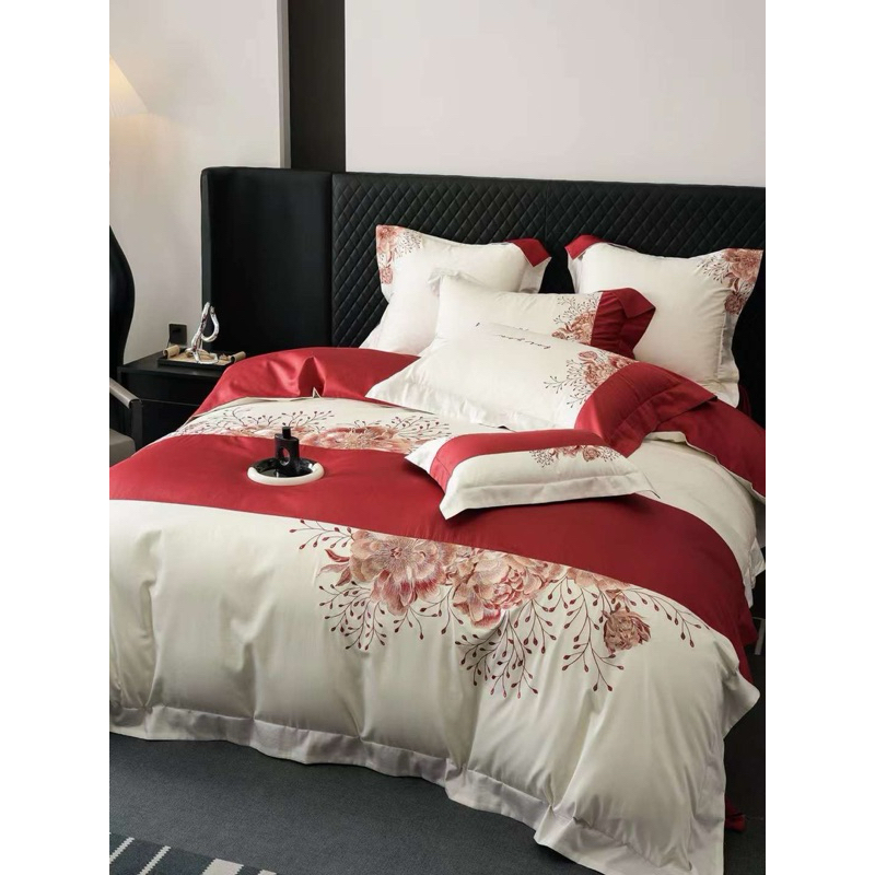 Sét 4 món chăn ga gối Lụa Tencel 120s thêu hoa óng mịn như tơ H2T Bedding | Shopee Việt Nam