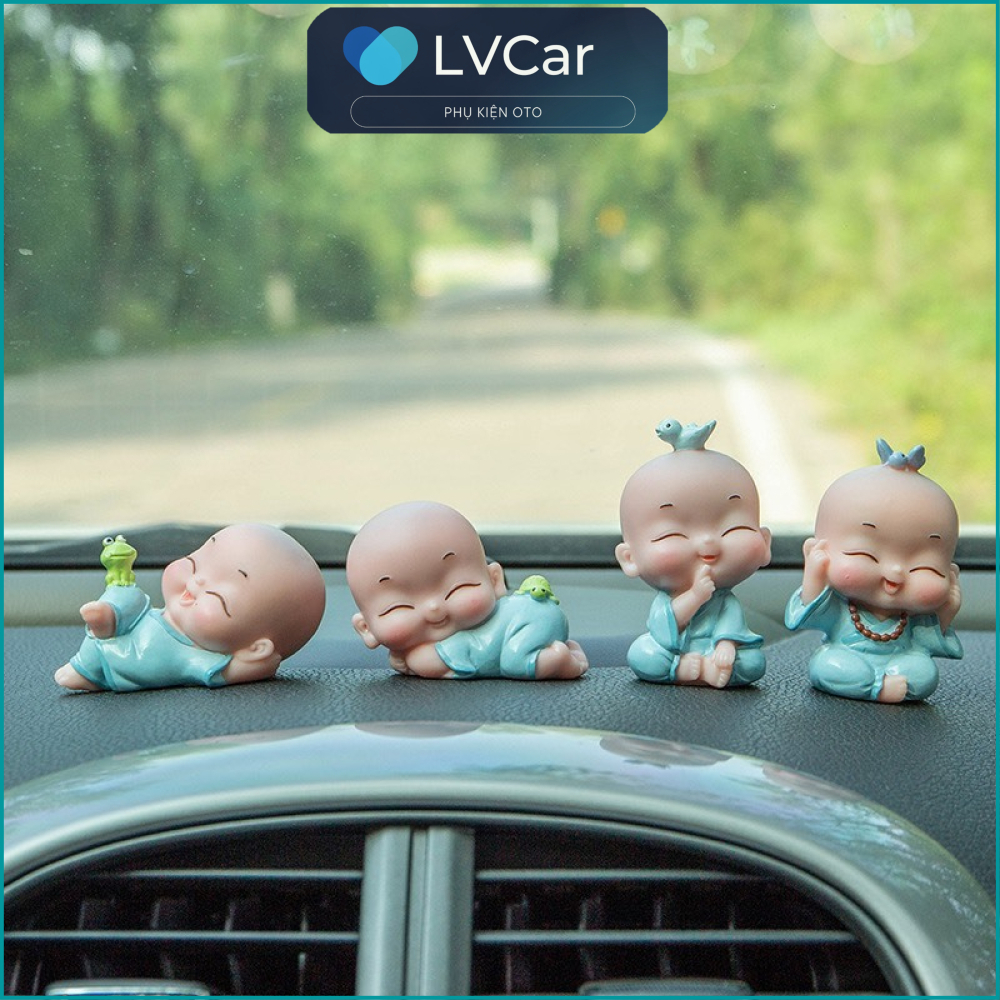 Set 5 chú tiểu mix chim thú chất liệu nhựa PVC mẫu mới đặt tablo ô tô ...