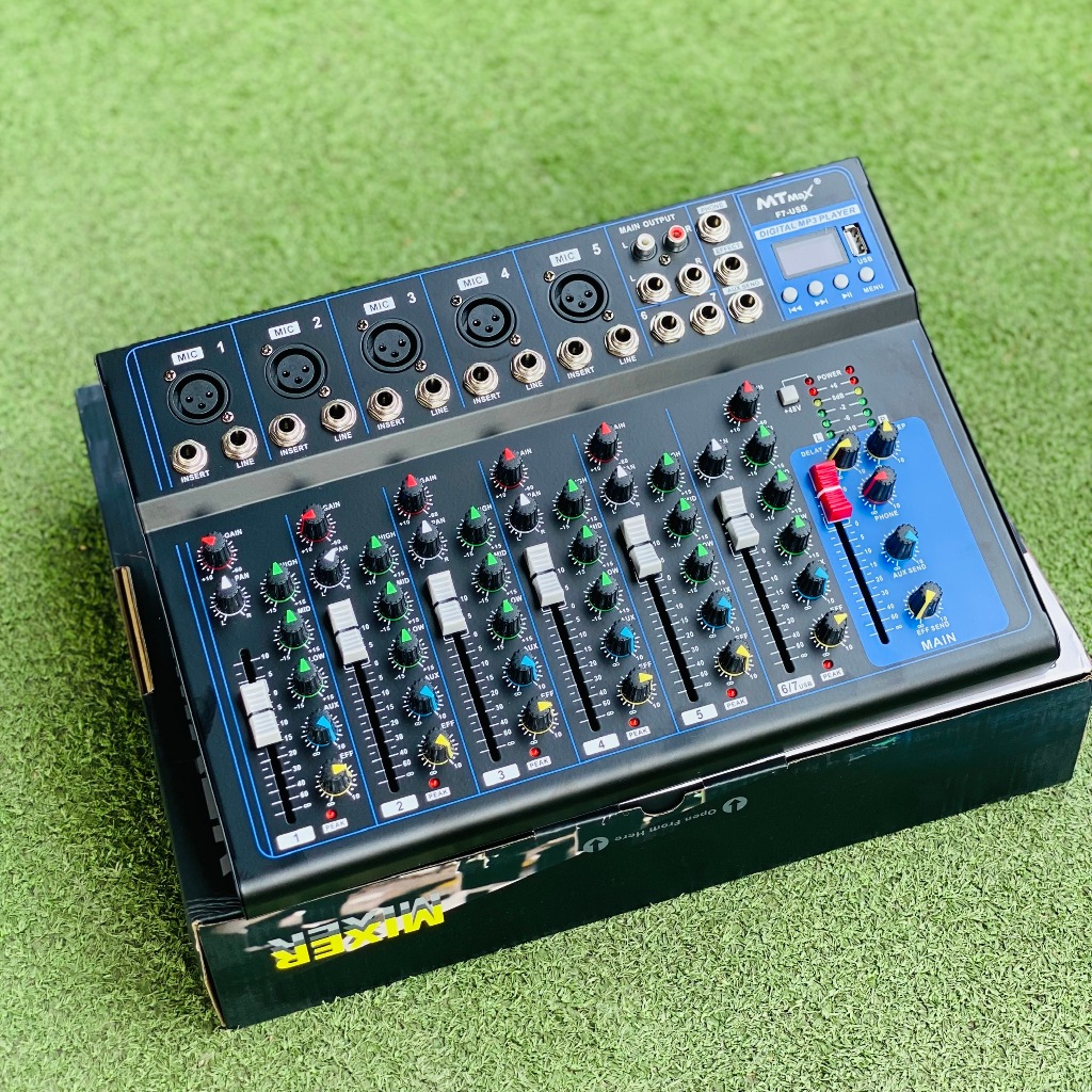 MT MAX Bàn trộn Mixer MTMax F7 BT - 7 kênh cao cấp - Có bluetooth ...