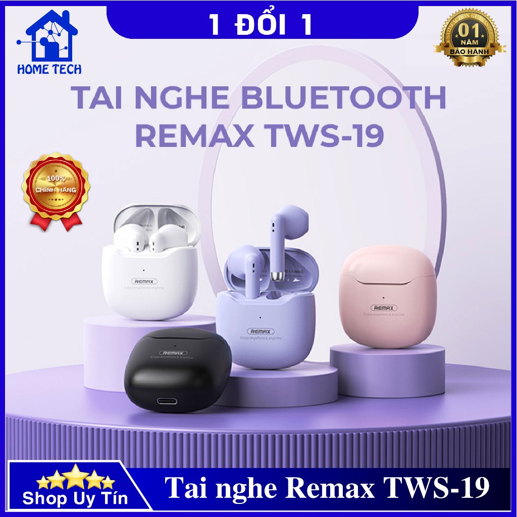 Tai nghe Bluetooth REMAX TWS-19 Marshmallow Series, bluetooth 5.3, âm ...