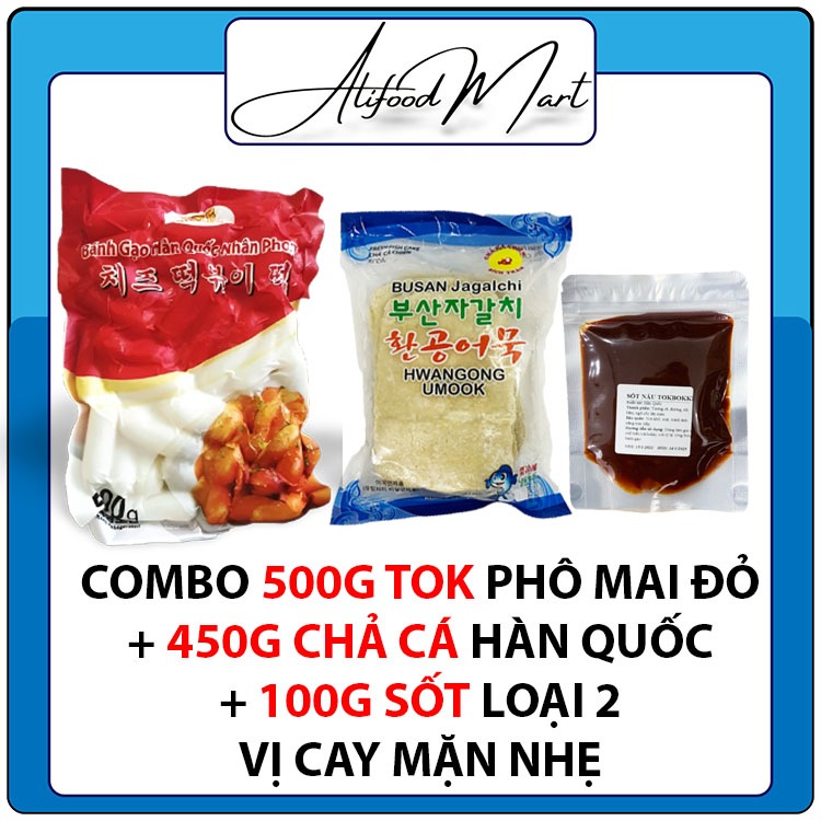 Combo 500g tok nhân phô mai gói đỏ Mir + 450g chả cá + 100g sốt (chọn 1 trong 5 loại sốt kèm ...