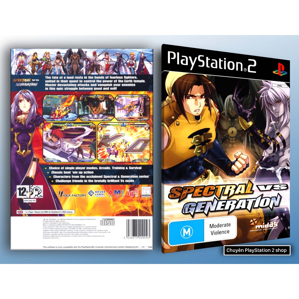Đĩa game PS2, Spectral vs Generation (Game đối kháng) cho máy game PS2 ...