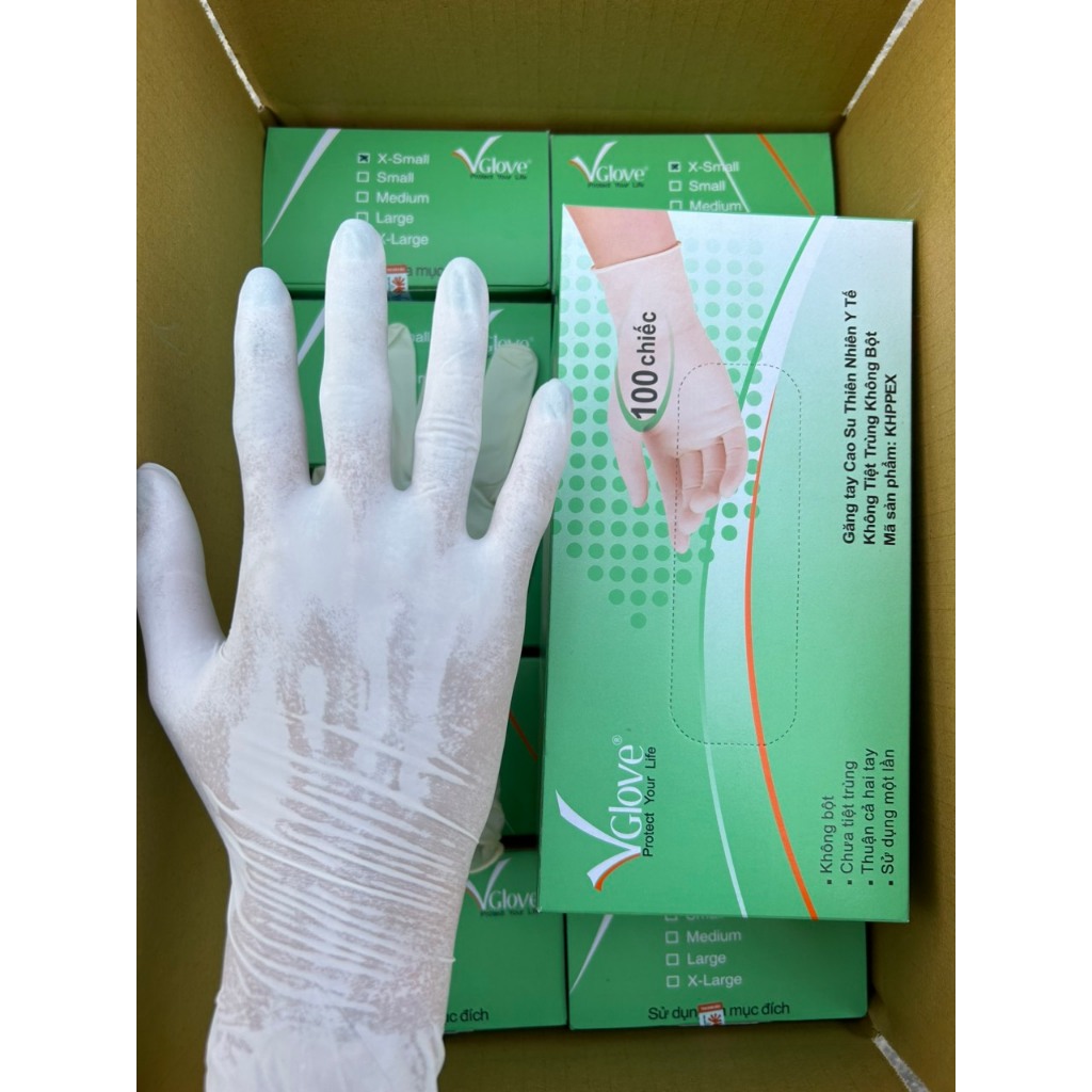 Thùng 10 hộp - Găng Tay Y Tế Vglove Latex Không Bột Màu Trắng | Shopee ...
