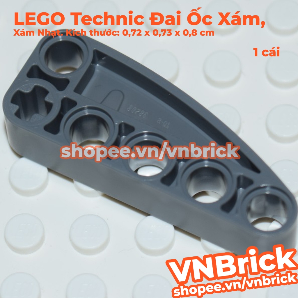 [1 Cái] LEGO Technic Thành Đòn Dầy 2x5 Hình Chữ L 1/4 Ellipse, Xám Đậm ...