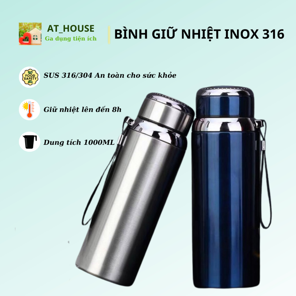 Bình Giữ Nhiệt Inox SUS 316 Loại 1000ml Cao Cấp, Giữ Nóng Lạnh Lên Đến 10h | Shopee Việt Nam