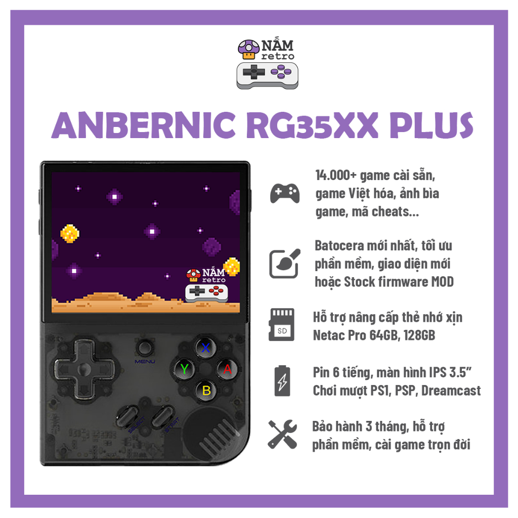 Anbernic RG35XX Plus - Batocera / Stock Firmware MOD, cài sẵn 14.000 ...