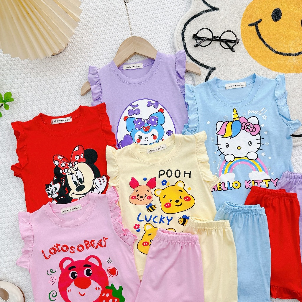 (9 - 21kg) BỘ ĐỒ BÉ GÁI ÁO CÁNH TIÊN THUN MINKY MOM LOẠI 1 | Shopee Việt Nam