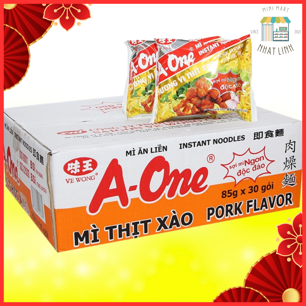 Thùng 30 Gói Mì AOne Thịt Xào Gói 85G | Shopee Việt Nam