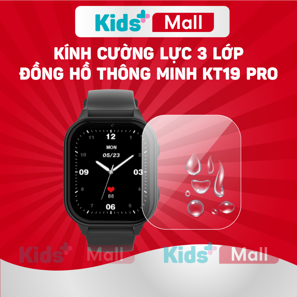 Kính cường lực 3 lớp đồng hồ thông minh trẻ em Wonlex KT19 PRO chính hãng chống xước, chống va ...
