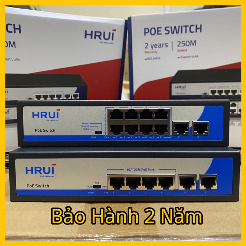 Bộ chia mạng (Switch) Poe Hrui/HDV/ONV HR900-AF-82N 8port POE + 2 ...