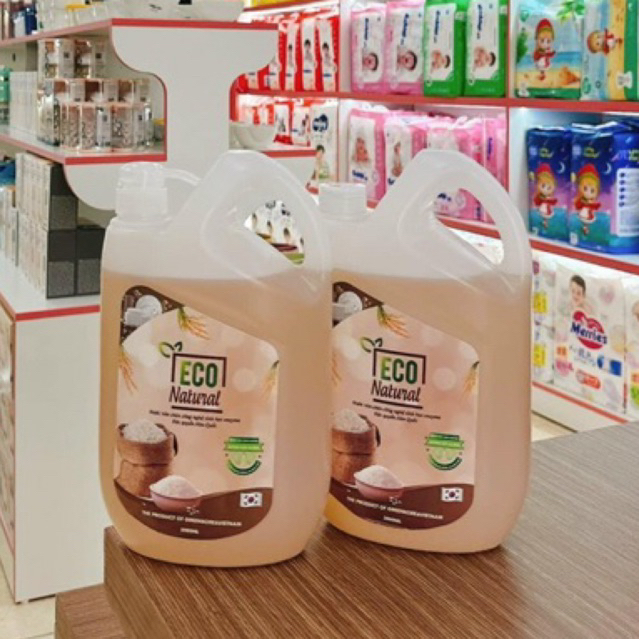 Nước rửa chén Eco natural tinh chất gạo [1 cặp gồm có 2 can mỗi can 2 ...