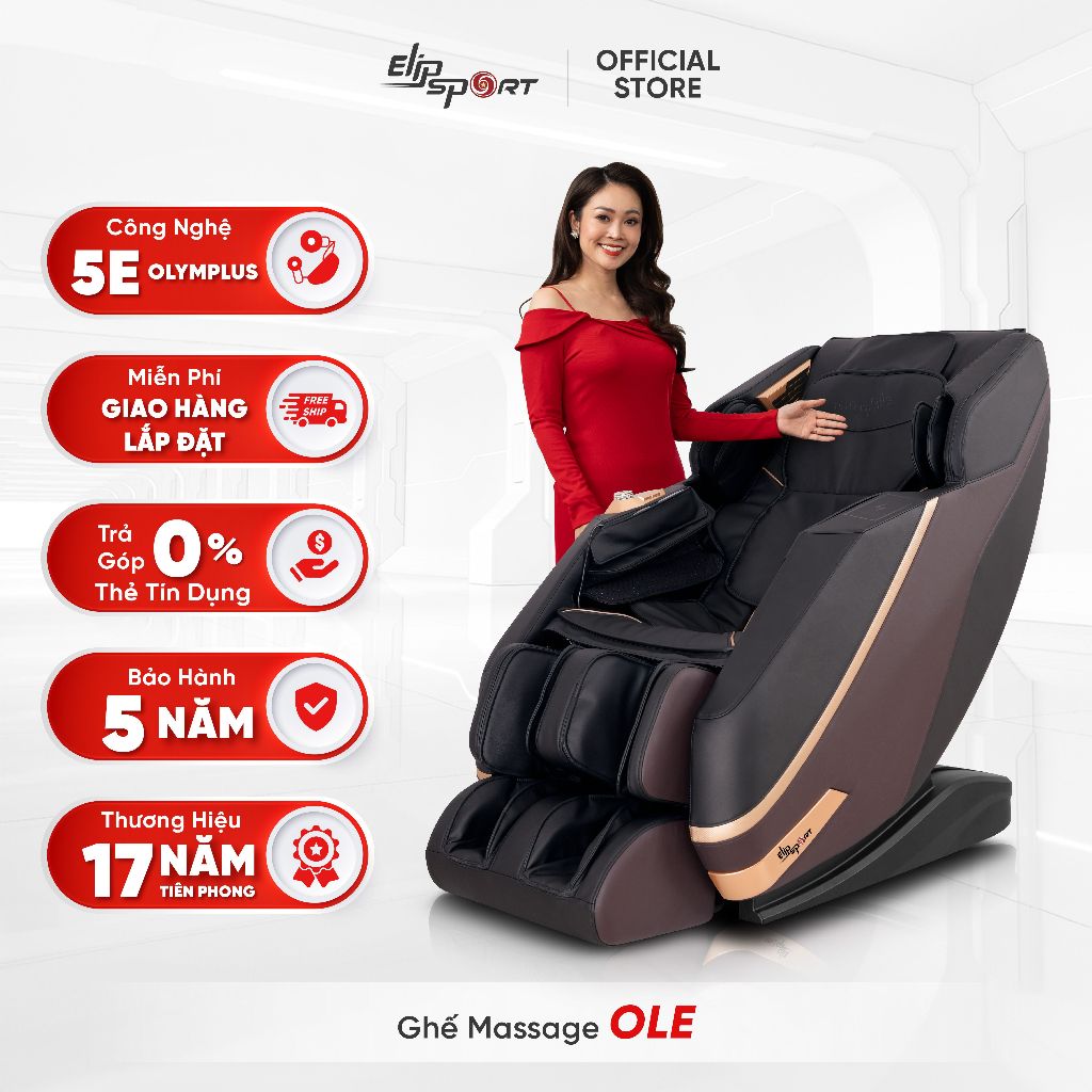 Ghế Massage ELIP Ole - Con lăn di chuyển, Túi khí bấm huyệt, 20 bài ...
