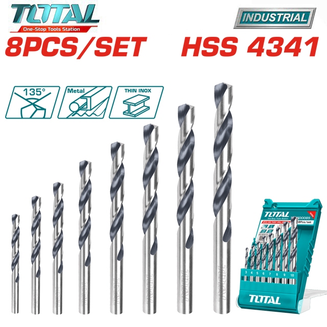 Bộ 8 mũi khoan kim loại , inox Total TACSD0085 | Shopee Việt Nam