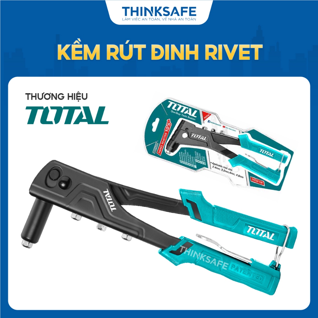 Kìm rút đinh rivet 10.5 inch Total THT32108S, rút đinh tán nhôm với các kích thước 2.4mm, 3.2mm ...